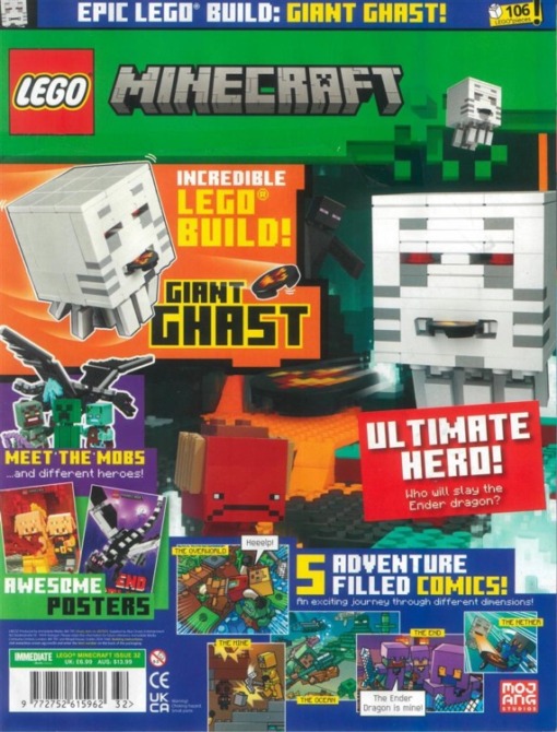 LEGO Minecraft Magazine Issue 32 + FREE LEGO Giant Ghast Build - Mags ...